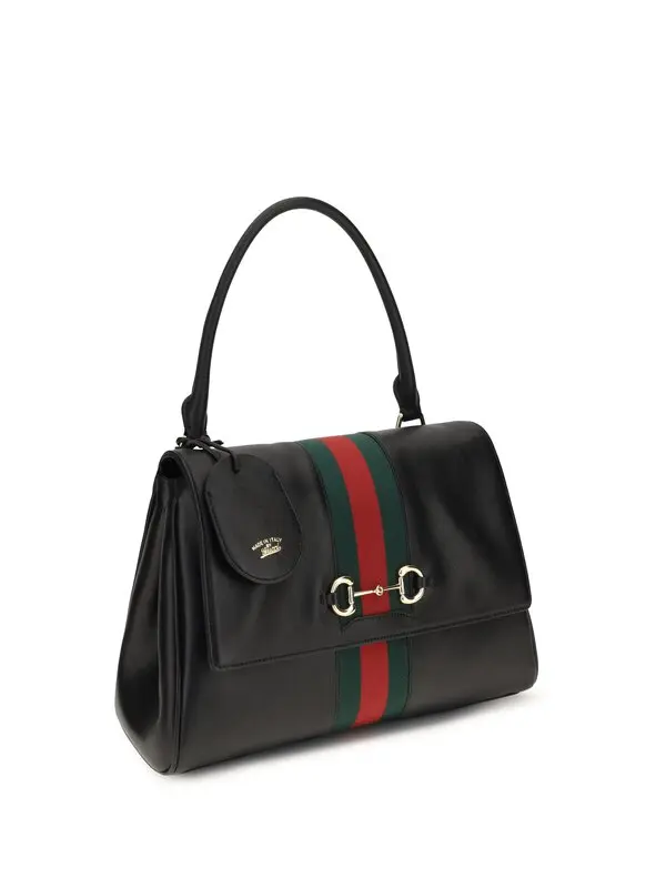 Gucci Medium Paparazzo Handbag With Horsebit Detail - Black