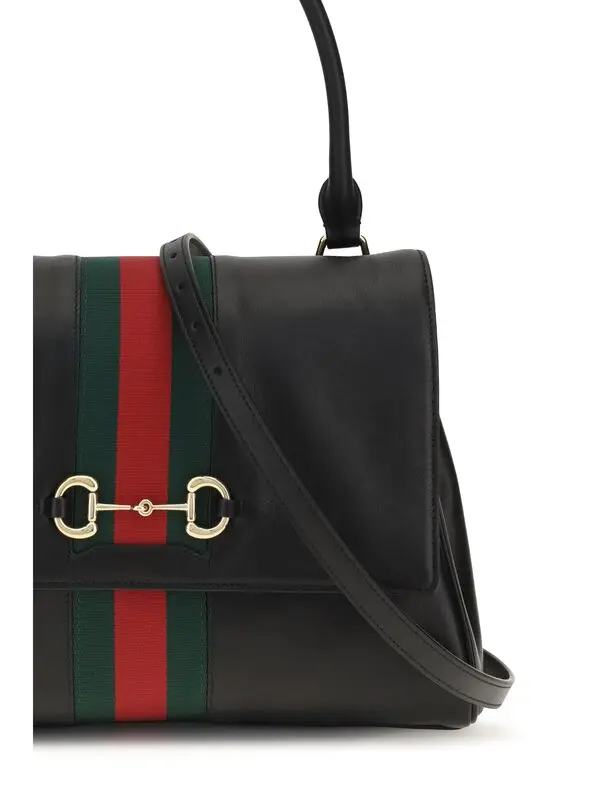 Gucci Medium Paparazzo Handbag With Horsebit Detail - Black