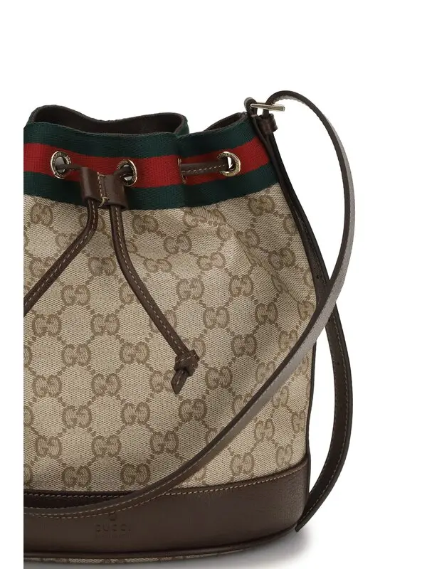 Gucci Venice Mini Bucket Bag In Gg Coated Fabric - Cream