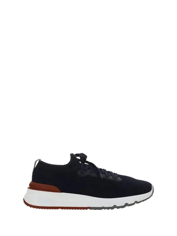 Brunello Cucinelli Cotton Knit Sneakers - Blue