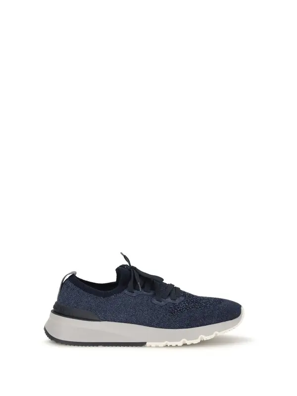 Brunello Cucinelli Cotton Knit Sneakers - Blue