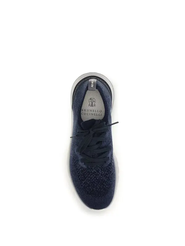 Brunello Cucinelli Cotton Knit Sneakers - Blue