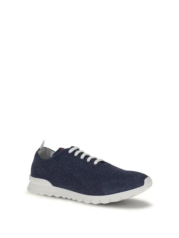 Kiton Fabric Lace-up Sneakers - Blue