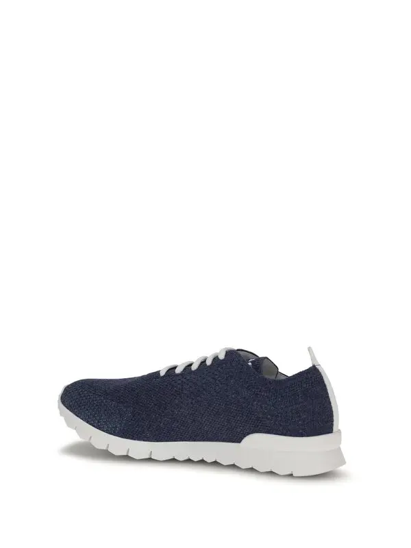 Kiton Fabric Lace-up Sneakers - Blue