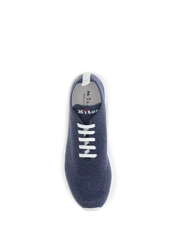 Kiton Fabric Lace-up Sneakers - Blue