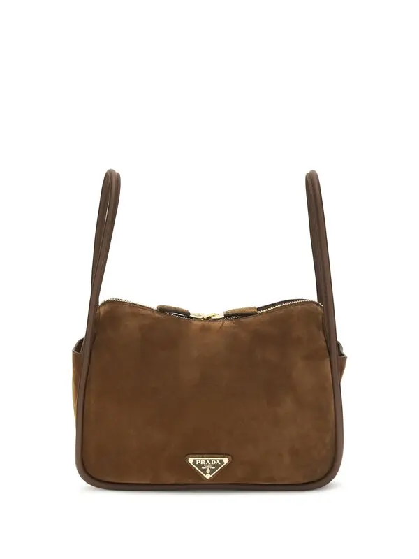 Prada Darling Handbag In Suede Leather - Brown