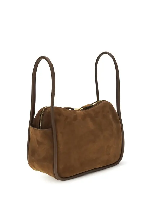 Prada Suede Darling Handbag With Gold-tone Hardware