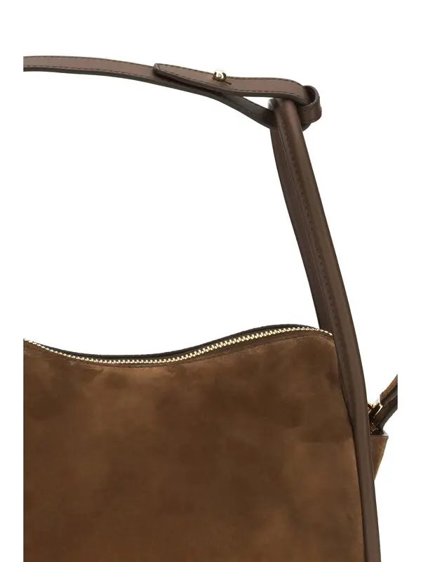 Prada Suede Darling Handbag With Gold-tone Hardware