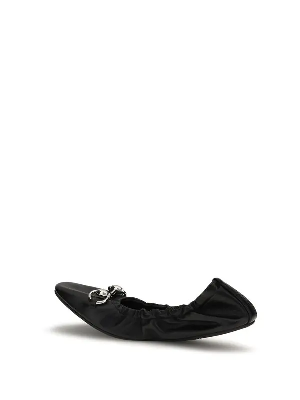 Gucci Prima Ballerinas With Horsebit Detail - Black