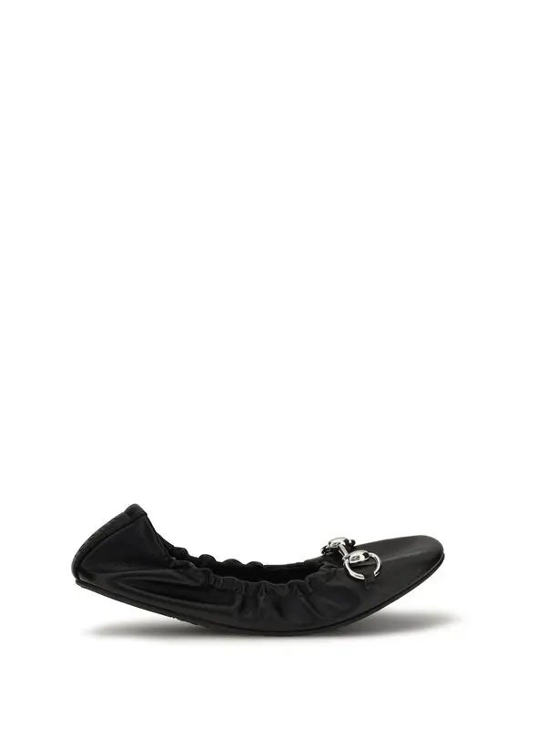 Gucci Prima Ballerinas With Horsebit Detail - Black