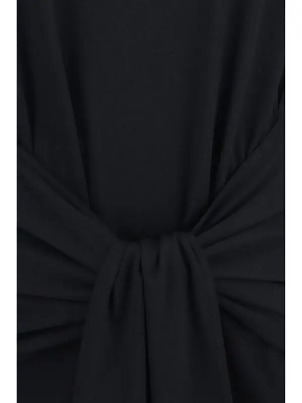 TOTEME Draped-waist Jersey T-shirt - Black