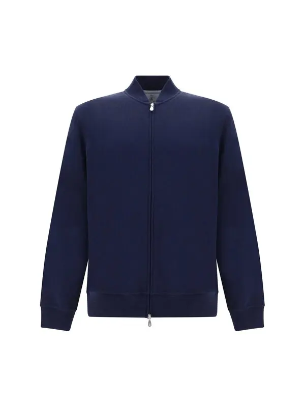 Brunello Cucinelli Cotton Zip Sweatshirt - Blue