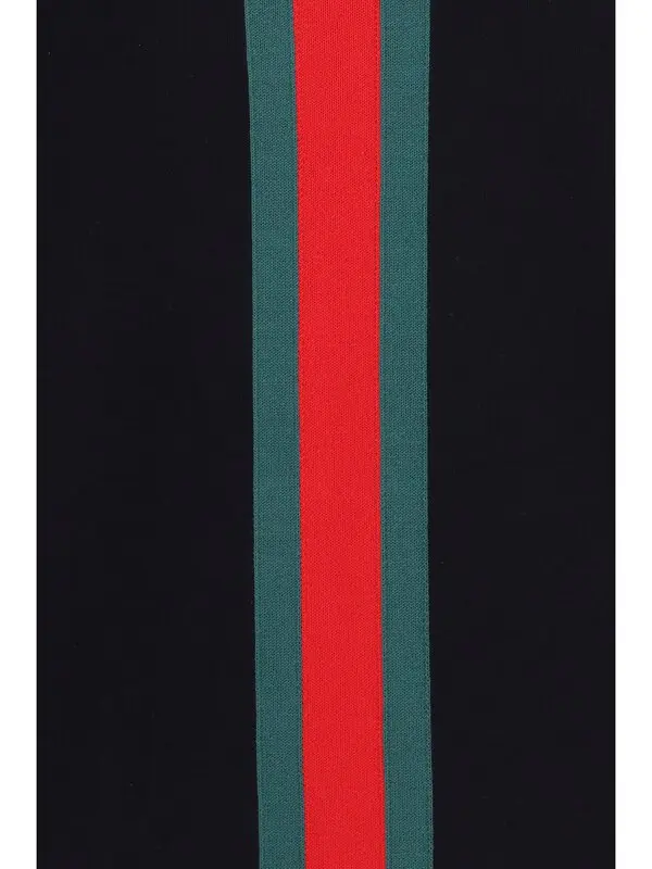 Gucci Knitted Cotton Sweater With Web Intarsia - Blue