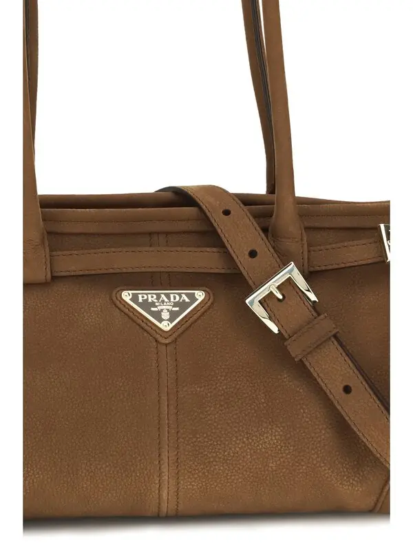 Prada Medium Bonnie Handbag In Nubuck Leather