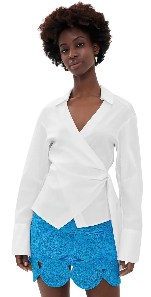 SIMONMILLER Anya Poplin Wrap Top