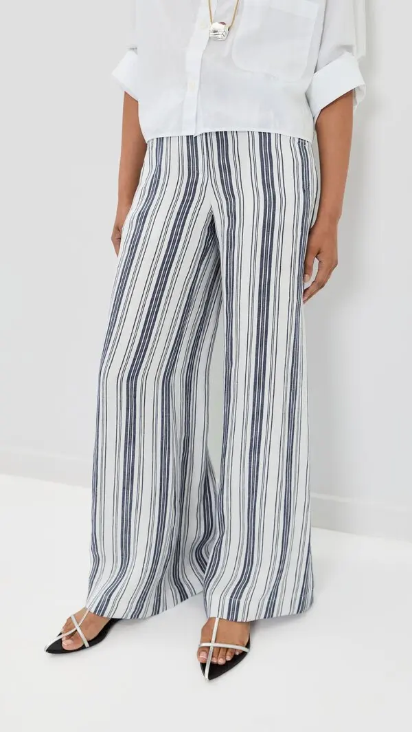 TWP Demie Striped Wide Leg Pants