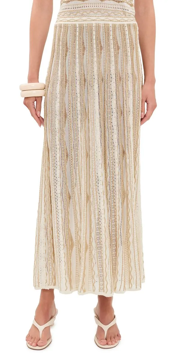 Ulla Johnson Clio Knit Midi Skirt - Conch