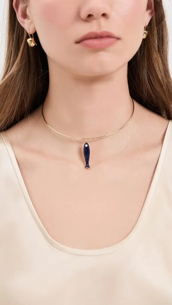 ADINA EDEN Enamel Fish Wire Choker