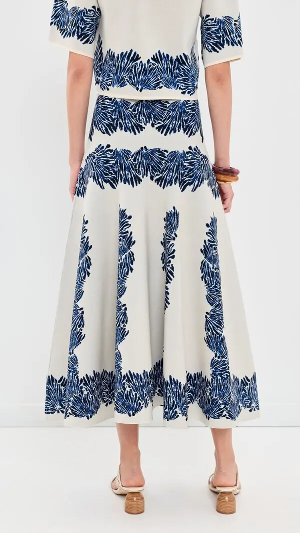 Ulla Johnson Alessia Knit Jacquard Skirt - Ocean