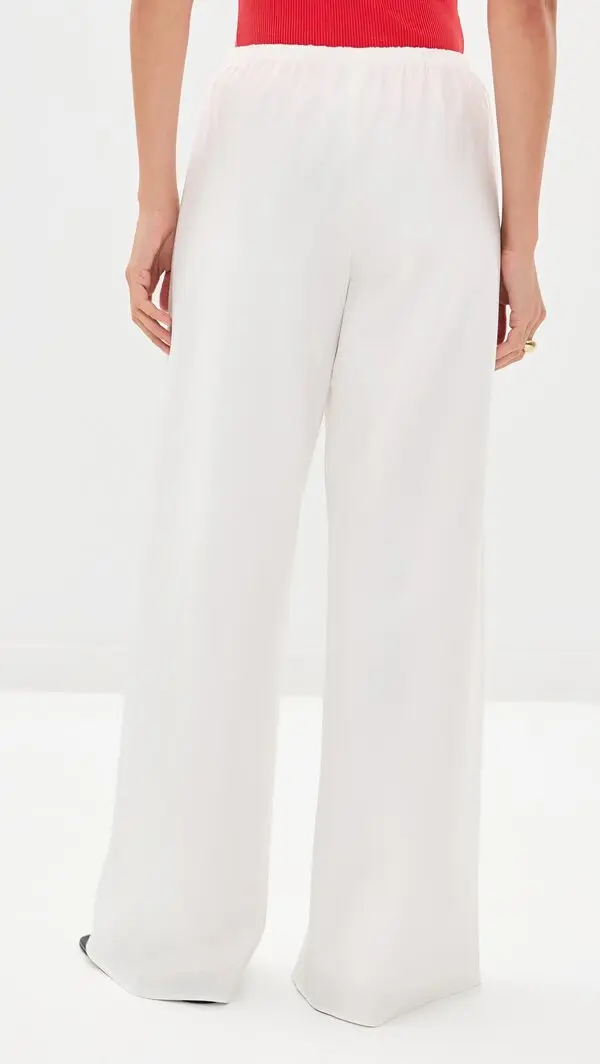 LA LIGNE Cotton Poplin Wide Leg Pants - White