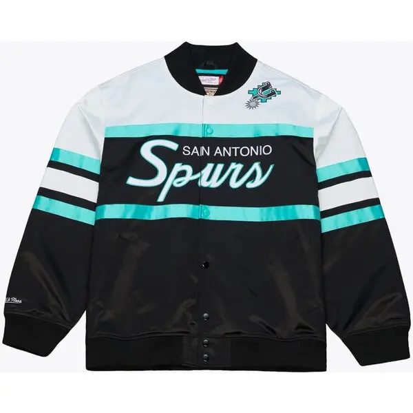 Mitchell & Ness San Antonio Spurs Hardwood Classics Lightweight Satin Jacket - Black