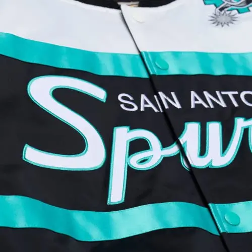 Mitchell & Ness San Antonio Spurs Hardwood Classics Lightweight Satin Jacket - Black