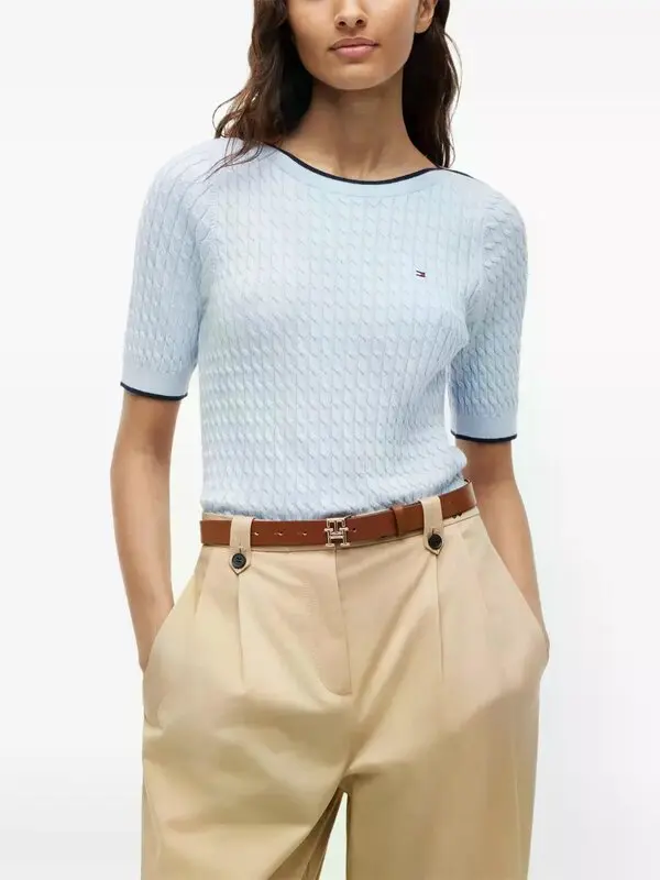 Tommy Hilfiger Cable-knit Short-sleeve Sweater
