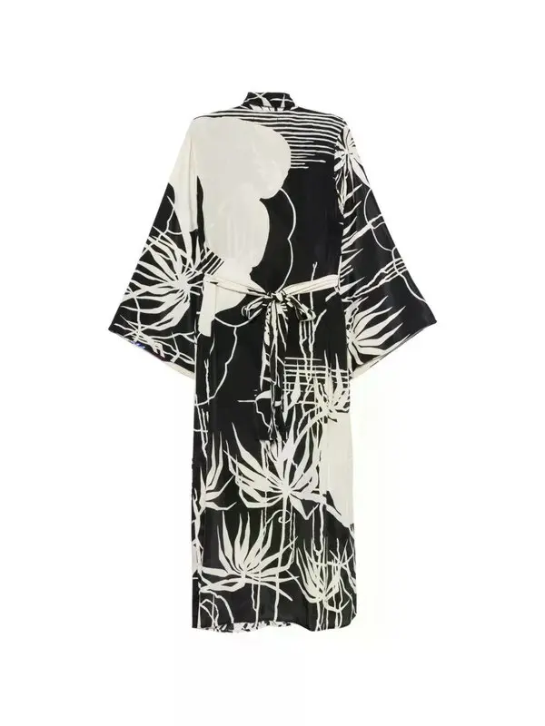 PSOPHIA Leaf-print Wrap Kimono