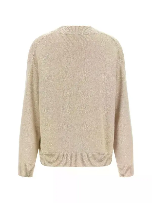 Brunello Cucinelli Sequin-appliqué V-neck Sweater