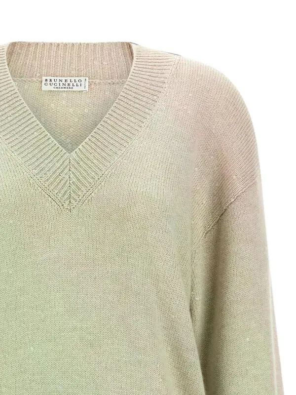 Brunello Cucinelli Sequin-appliqué V-neck Sweater