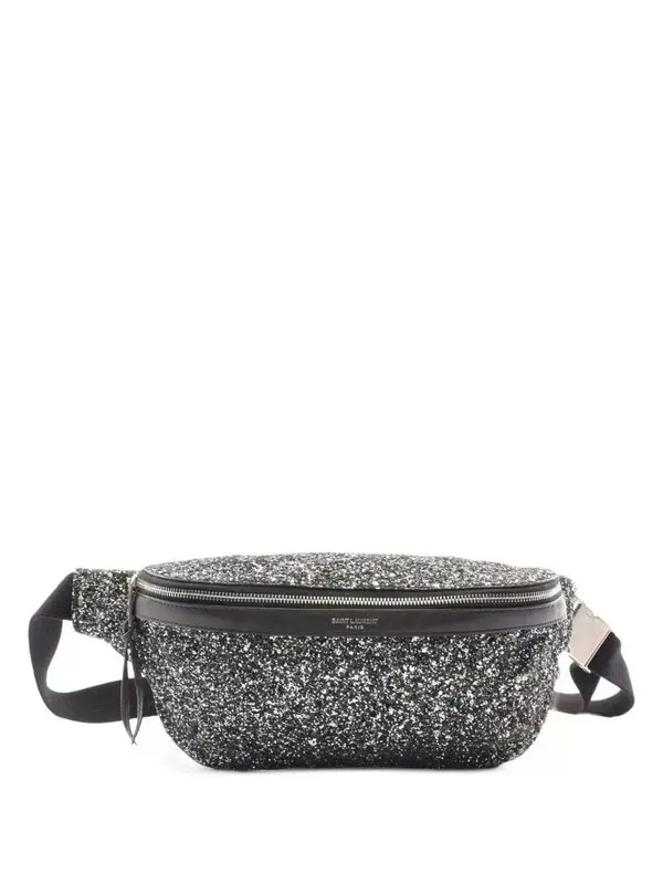 Saint Laurent Sequin Embellished Belt Bag - Black
