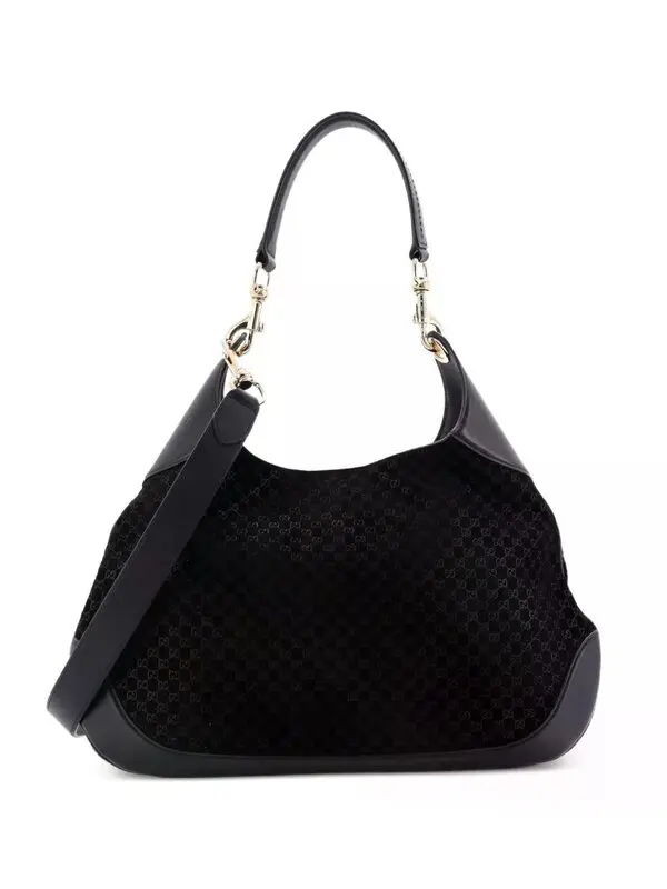 Gucci Gg Suede Medium Shoulder Bag - Black