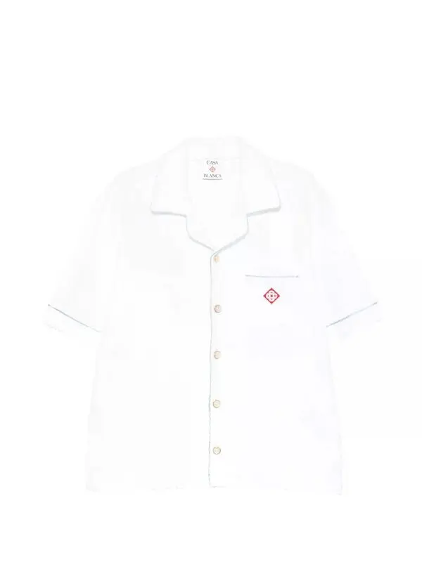 Casablanca Logo-embroidered Textured-finish Shirt - White
