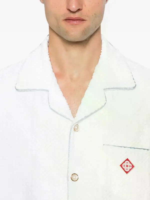 Casablanca Logo-embroidered Textured-finish Shirt