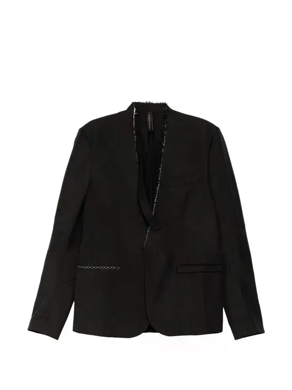 GIOVANNI CAVAGNA Raw-edge Collarless Blazer