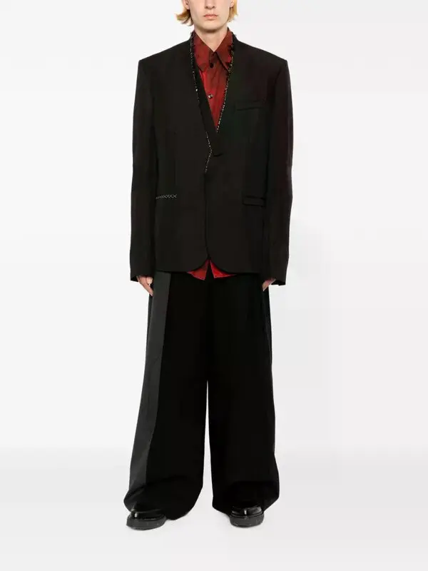 GIOVANNI CAVAGNA Raw-edge Collarless Blazer