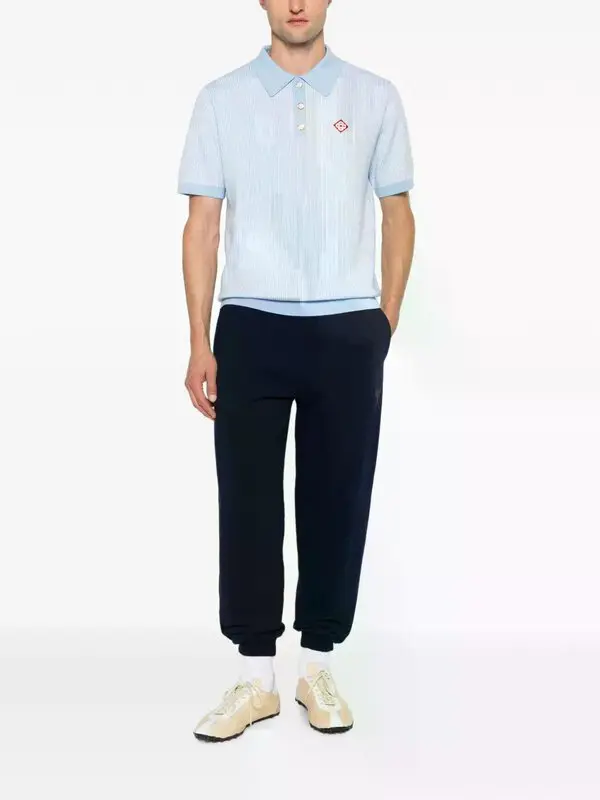 Casablanca Monogram-jacquard Striped Polo Shirt