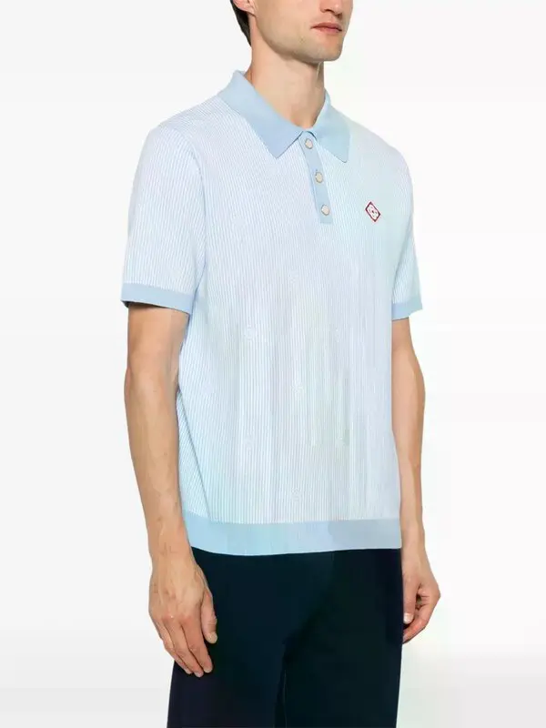Casablanca Monogram-jacquard Striped Polo Shirt