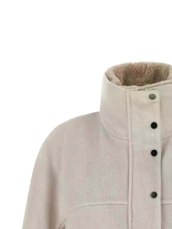 Brunello Cucinelli Shearling Trim Bat-sleeve Coat