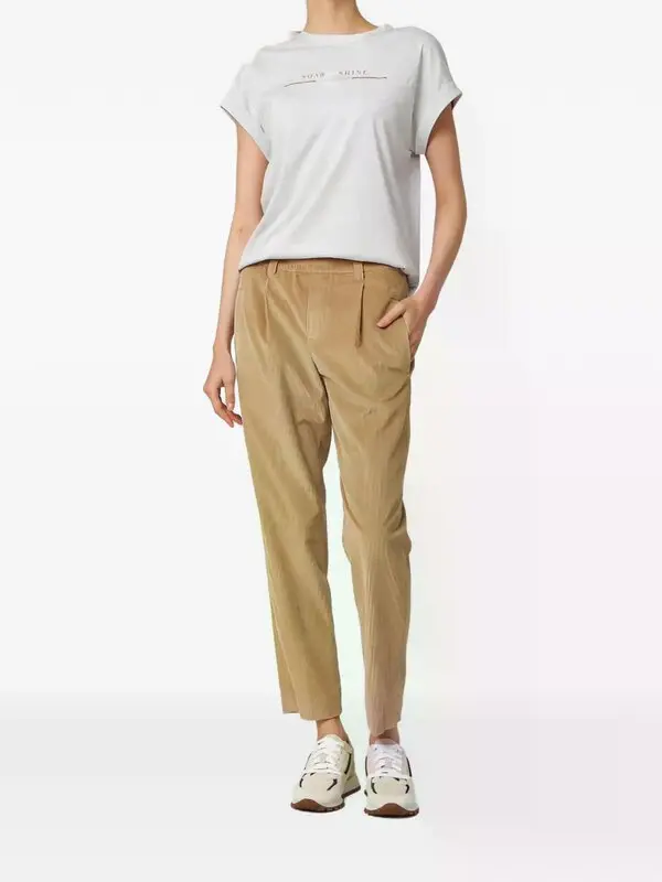Brunello Cucinelli Beige Corduroy Pleated Trousers - Neutrals