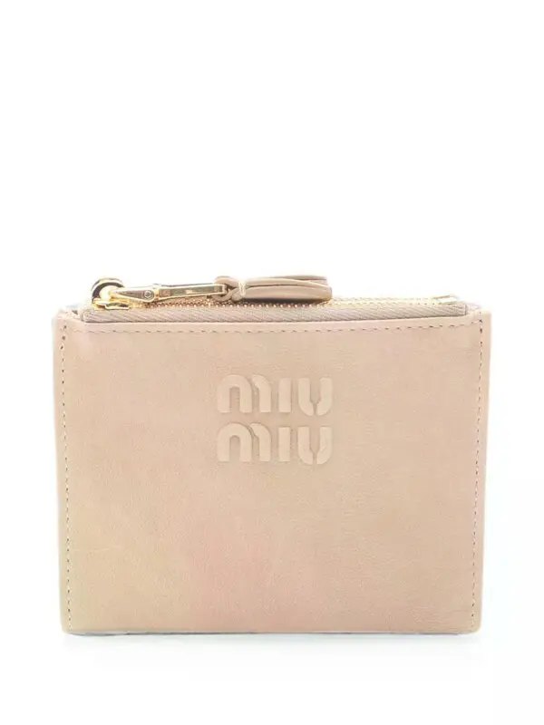 Miu Miu Nappa Bi-fold Wallet - Neutrals