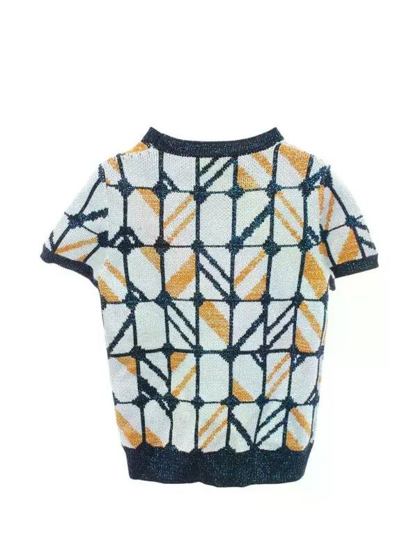 Miu Miu Geometric Pattern Crew Neck Sweater