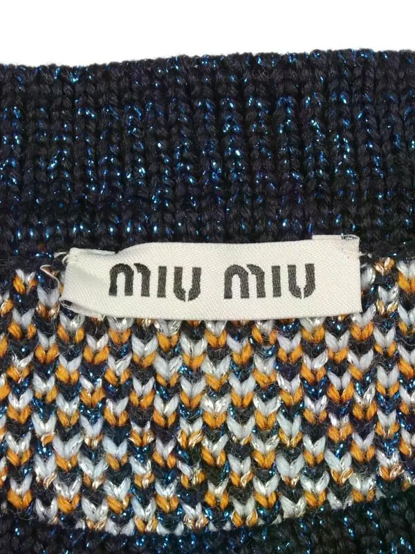 Miu Miu Geometric Pattern Crew Neck Sweater
