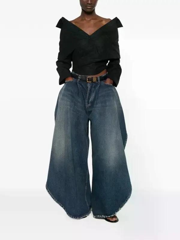 Balenciaga Off-shoulder Wrap Blouse