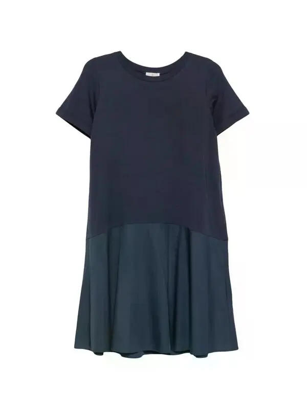 Marella Rugiada Short-sleeve Panelled Mini Dress - Blue