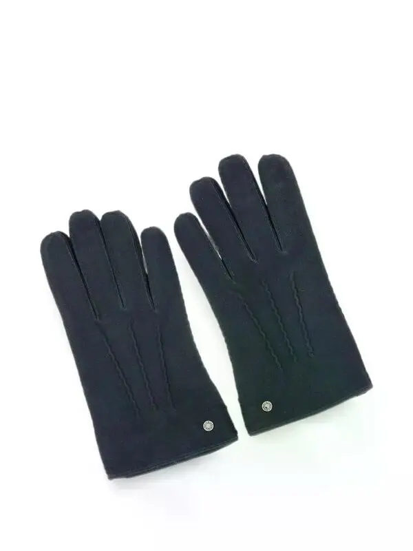 GIANNI CHIARINI Suede Top-stitch Gloves - Blue