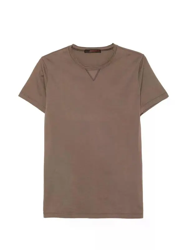 JEORDIE'S V-stitch Short-sleeved T-shirt - Brown