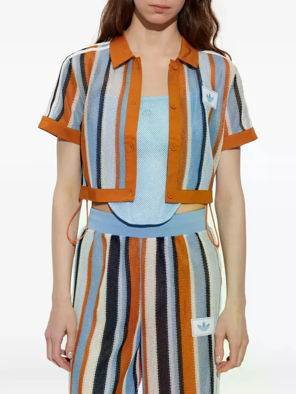 Adidas Striped Cropped Shirt