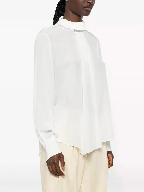 Brunello Cucinelli Monili Embellished Silk Blouse