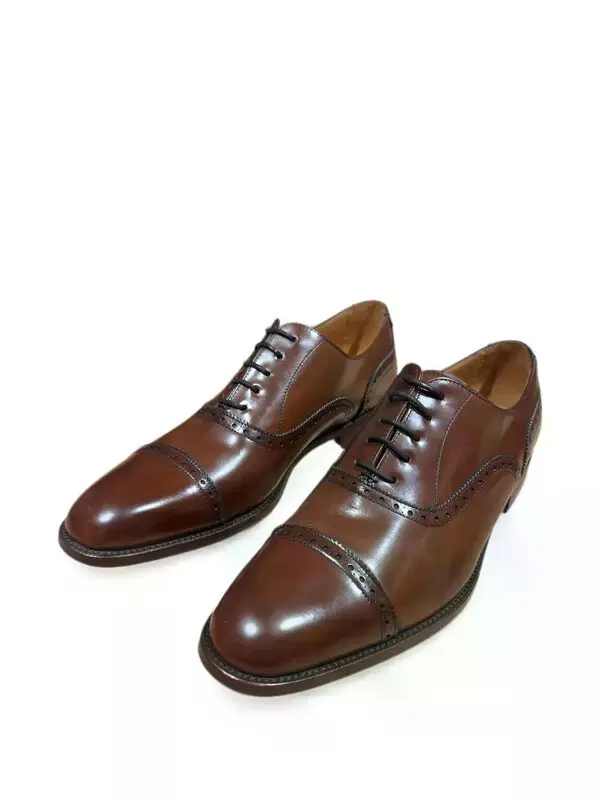 CALCE Leather Oxford Shoes With Brogue Detailing